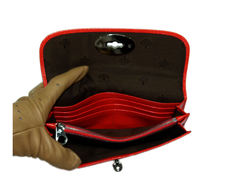 Mulberry Bright Red Textured-Goat leather continental wallet - The ...