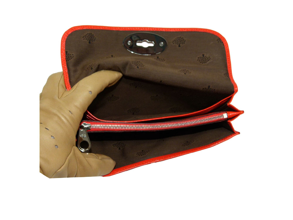 Mulberry Bright Red Textured-Goat leather continental wallet - The ...
