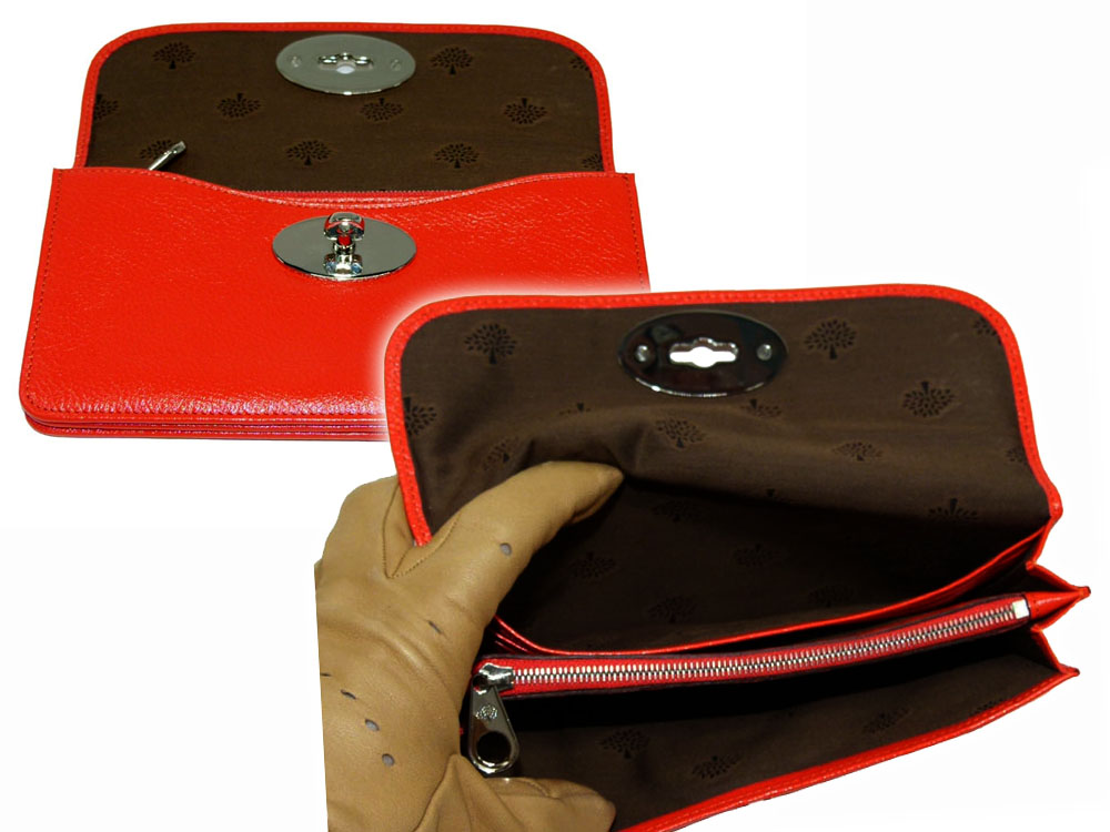Mulberry Bright Red Textured-Goat leather continental wallet - The ...