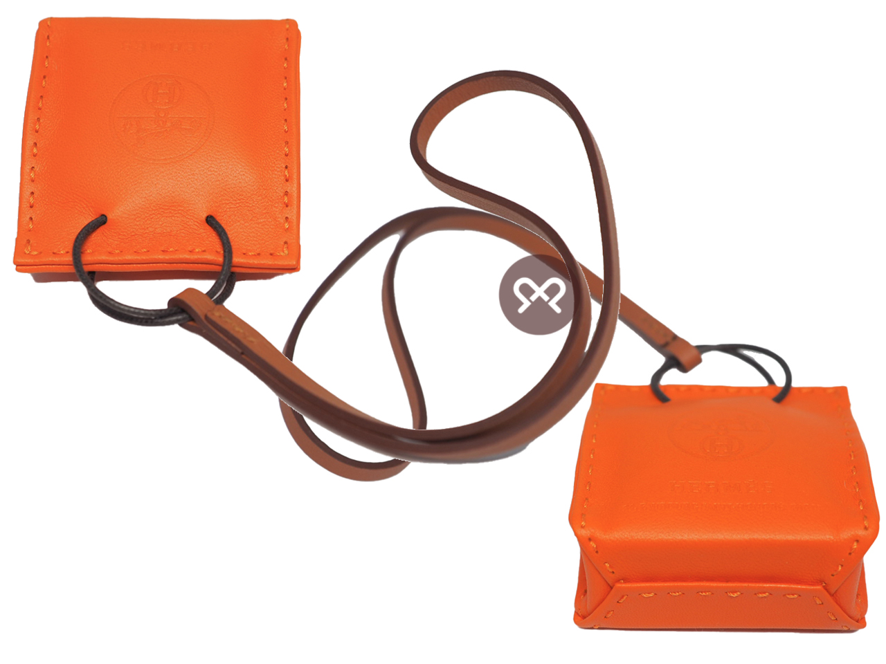 Hermes Feu / Gold Orange Bag charm/ Key Holder - The Attic Place