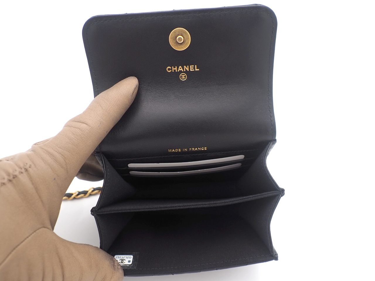 Chanel Black Lambskin Top Handle Chain Mini Vanity Case Kelly Flap Gold ...